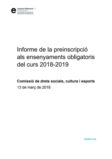 Informe "Inici del curs escolar 2017-2018" | PDF
