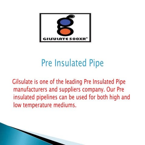 Pre Insulated Pipe | PPTX