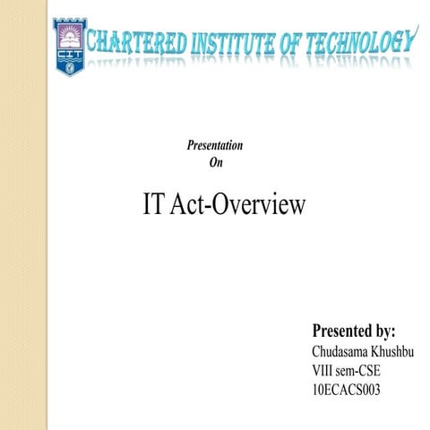 IT ACT-OVERVIEW | PPTX