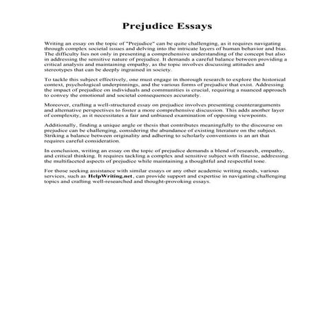 Prejudice Essays.pdf