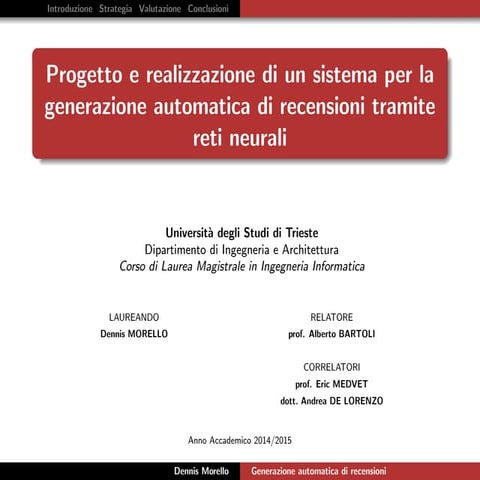 Progetto e realizzazione di un sistema per la generazione automatica di ...