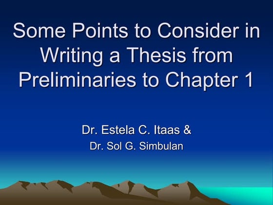 Thesis Writing Chapter 1 | PPT