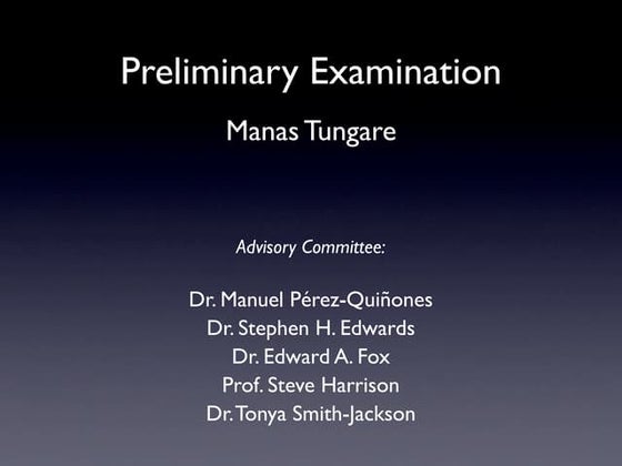 Preliminary exam coverage | PPT