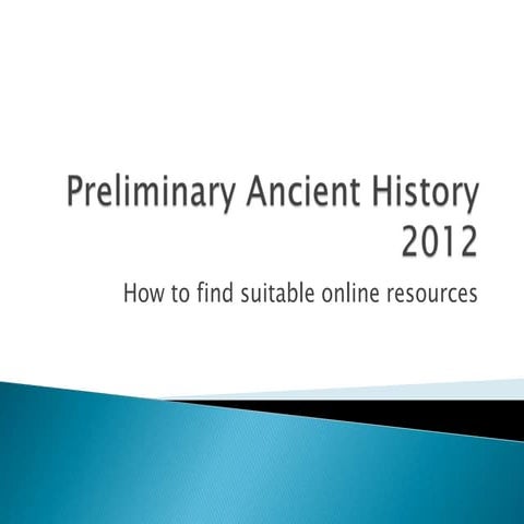 Preliminary ancient history | PPTX