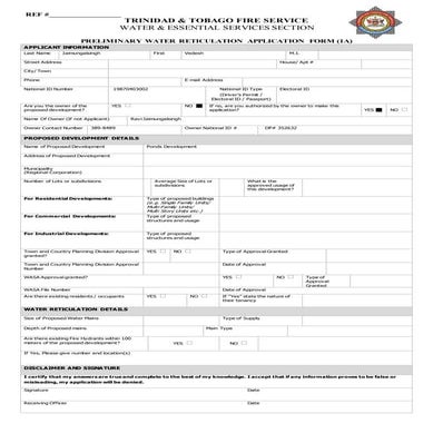 Preliminary application form (1 a) fire services | DOCX