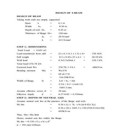 Preliminary design of beam | DOCX