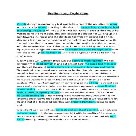 Preliminary evaluation | PDF