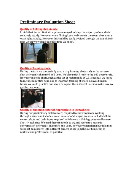 Preliminary Research Evaluation | PPT