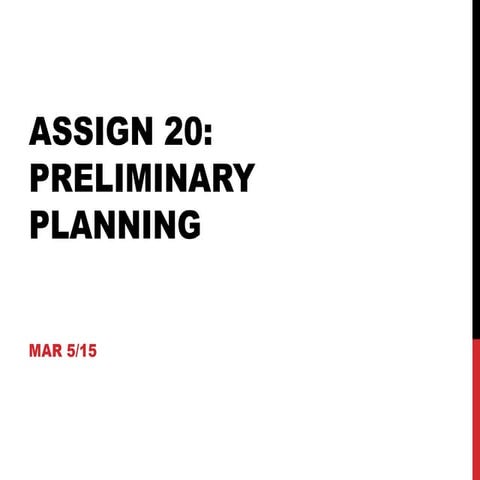 Preliminary planning | PPT