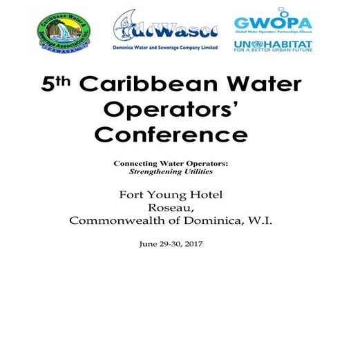 5th Caribbean Water Operators' Conference - Programme cwoc 2017 | PDF