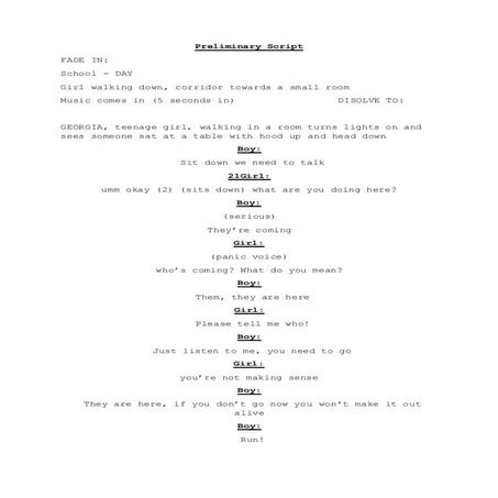 Preliminary script | DOCX