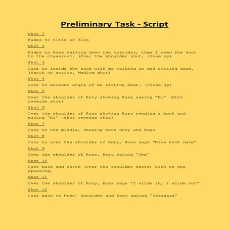 Preliminary task script | DOCX