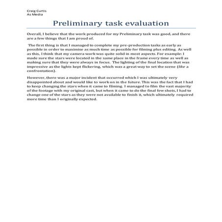 Preliminary task evaluation | PDF