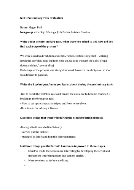 Preliminary task evaluation jf | DOC