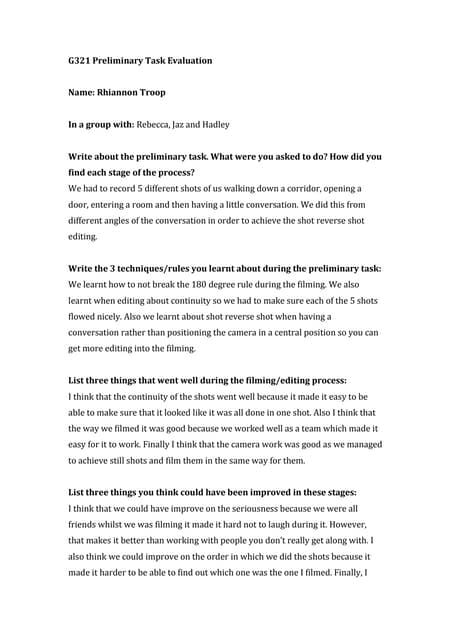 First filming experience | PDF