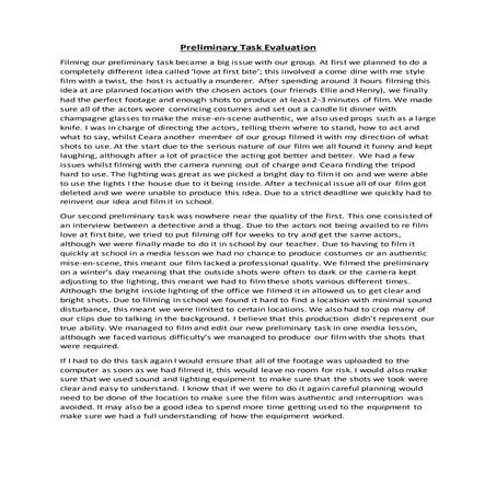 Preliminary evaluation | PPT