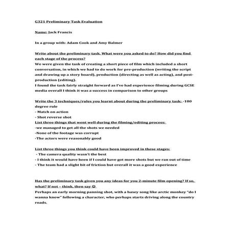 Preliminary task evaluation jf | DOC