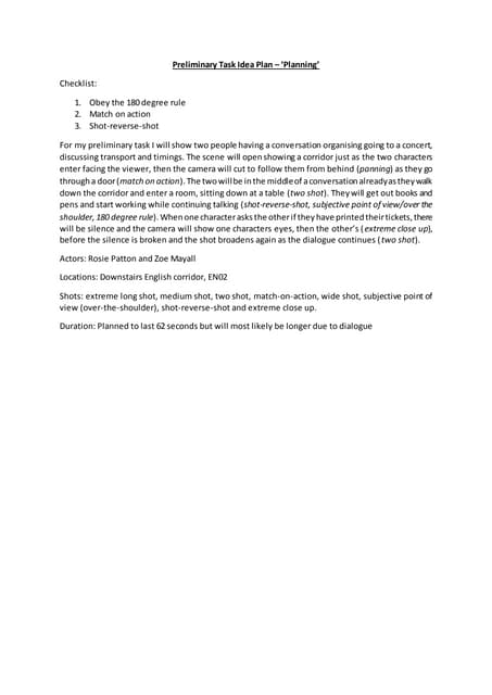 Preliminary task plan | PDF