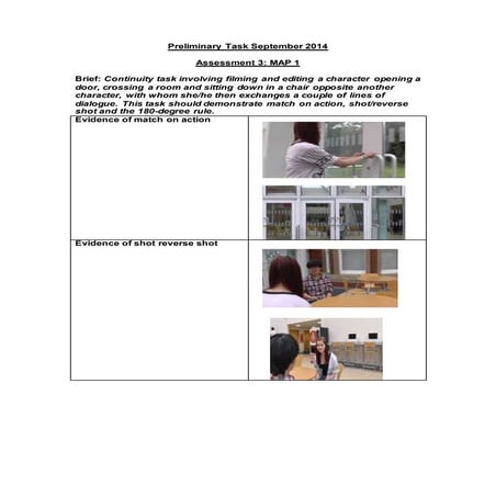Preliminary task september 2014 evaluation | PDF