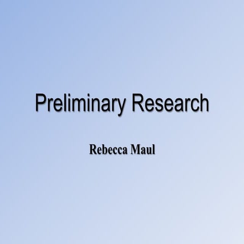 Preliminary Research | PPTX