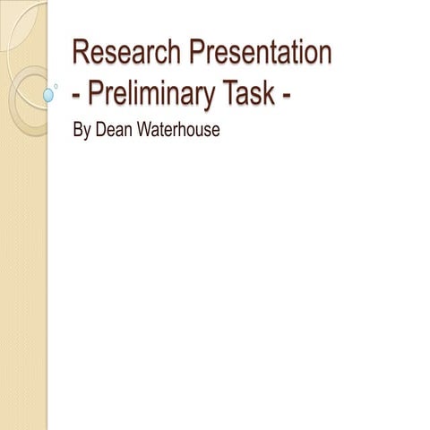 Preliminary Research Presentation | PPTX