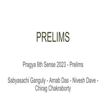 Pragya 6th Sense Prelims, Jigisha 2023 | PDF