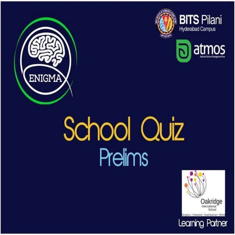 Enigma School Quiz 2013 - Prelims | PPTX