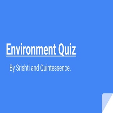Environment and Nature Quiz | PPTX
