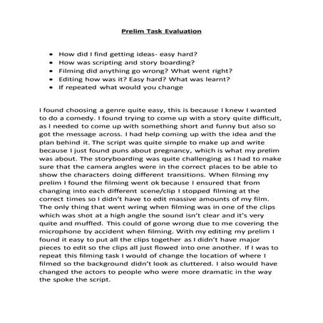 Prelim task evaluation 2 | PDF