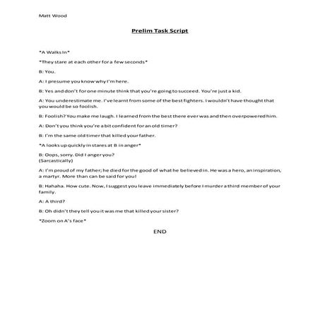 Prelim task script | PDF