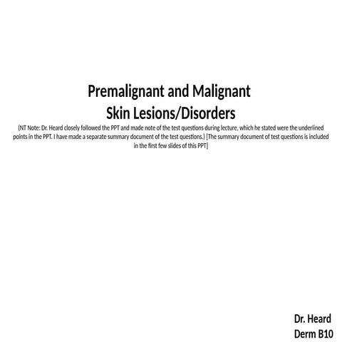Premalignant and Malignant Skin Lesions & Disorders_Mari-Alina ...