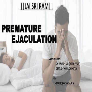 PREMATURE EJACULATION MALE REPRODUCTIVE | PDF