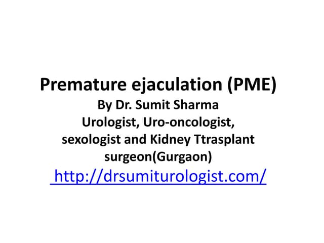 Premature Ejaculation | PPTX