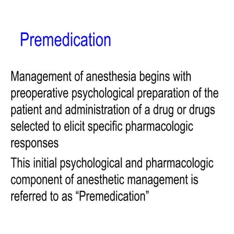 anaesthesia.Premedication.(dr.amer) | PPT