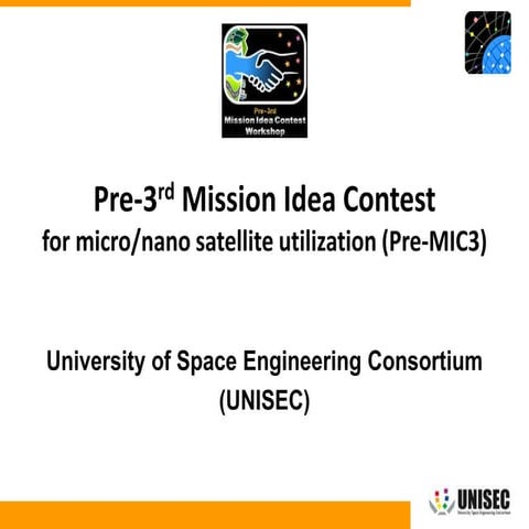 Pre-3rd Mission Idea Contest for micro/nano satellite utilization (Pre ...