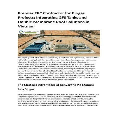 Premier EPC Contractor for Biogas Projects-Integrating GFS Tanks and ...