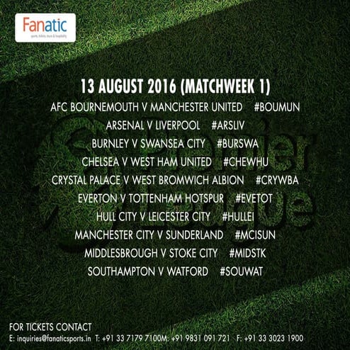 Premier league fixtures 2016:17 | PDF