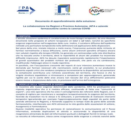 Premio pa sostenibile e resiliente 2021 aifa - la collaborazione con ...