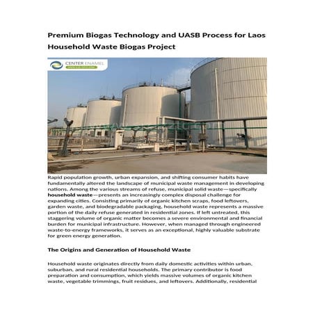 Premium Biogas Solutions and USR Process for Thailand Household Waste ...