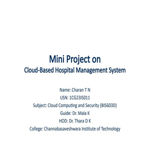 Cloud-Based Hospital Management System Using Python Flask | PDF