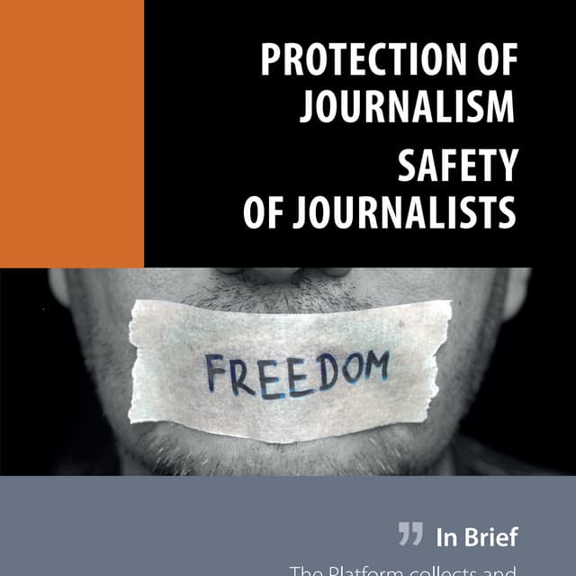 Protection of journalism - Safety of journalists | PDF