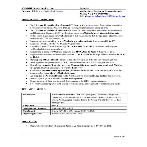 Prem sai resume | PDF