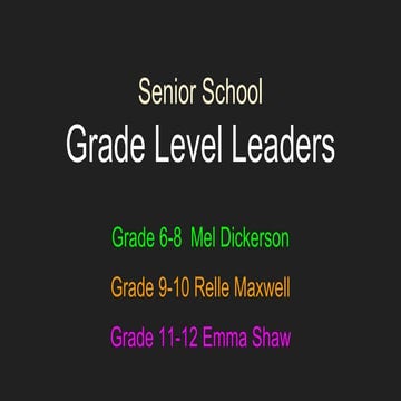Prem Senior School Grade Level Leaders | PPTX