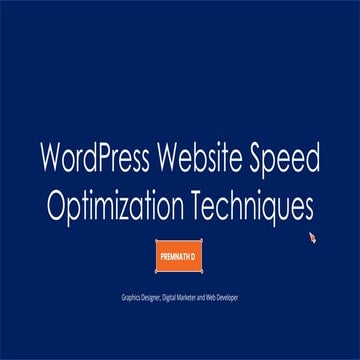 WordPress Website Speed Optimization Techniques | PPT