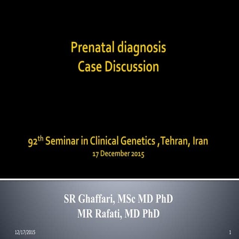 Prenatal diagnosis, case discussion | PPT