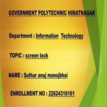 PPT :- screen lock | PPTX