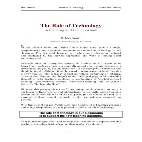 The Role of Technology | PDF