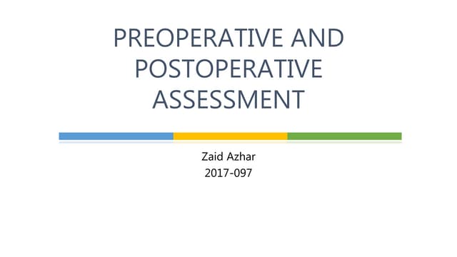 Pre, intra and post operative care | PPTX