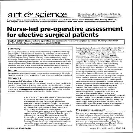 Pre op assessment | PDF
