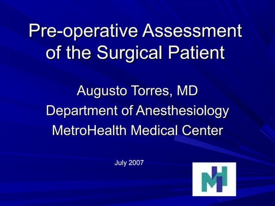 Pre operative assessment | PPT